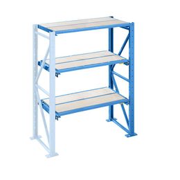 LISTA Schwerlast-Auszugregal, Einschubbreite 1290 mm, Tiefe 860 mm, Anbauregal, lichtblau