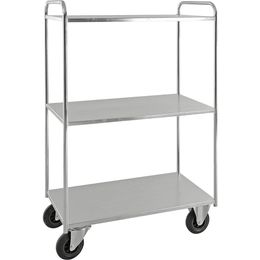 Kongamek Etagenwagen KM41, 3 Etagen, LxBxH 955 x 550 x 1470 mm, verzinkt, 2 Lenk- und 2 Bockrollen, ab 5 Stk