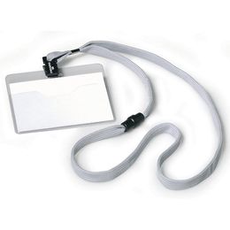 Durable Namensschild mit Textilband, mit Klemme, HxB 60 x 90 mm, grau, VE 40 Stk