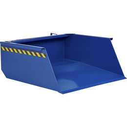 Kippschaufel f&uuml;r Stapleraufnahme, Volumen 1,0 m&sup3;, enzianblau RAL 5010 kaiserkraft