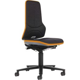 bimos NEON Arbeitsdrehstuhl, Rollen, Permanentkontakt, Stoff, Flexband orange