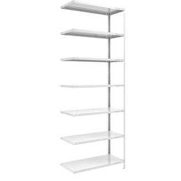eurokraft pro Schraubregal, Bauart leicht, kunststoffbeschichtet, Regalhöhe 3000 mm, Bodenbreite 1000 mm, Tiefe 600 mm, Anbauregal