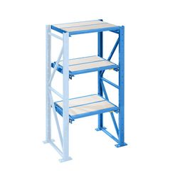 LISTA Schwerlast-Auszugregal, Einschubbreite 1290 mm, Tiefe 1260 mm, Anbauregal, lichtblau