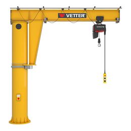 Vetter S&auml;ulenschwenkkran MEISTER M, mit Elektrokettenzug HF, Tragf&auml;higkeit 500 kg, Ausladung 4 m