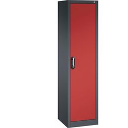 C+P ACURADO Universalschrank, BxT 500 x 500 mm, schwarzgrau / feuerrot