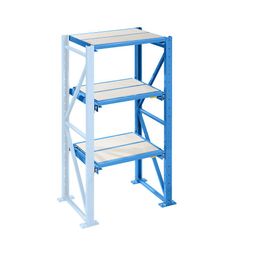 LISTA Schwerlast-Auszugregal, Einschubbreite 890 mm, Tiefe 860 mm, Anbauregal, lichtblau