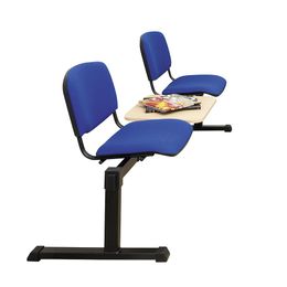 Traversenbank, mit Tisch, 1 Tisch, 2 Sitze, Polster blau kaiserkraft