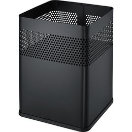 Helit Papierkorb, quadratisch, Volumen 18 l, BxHxT 240 x 325 x 240 mm, schwarz, VE 2 Stk