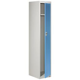 eurokraft basic Spind Venlo, 1 Abteil, lichtgrau / lichtblau, Breite 300 mm, Grundelement