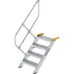 MUNK Industrietreppe, Stahl-Lochblechstufen, Stufenbreite 600 mm, 4 Stufen