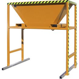 eurokraft pro Befülltrichter, LxBxH 1700 x 1980 x 2050 mm, mit mobilem Ständer, gelborange