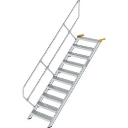 MUNK Industrietreppe, Stahl-Lochblechstufen, Stufenbreite 800 mm, 10 Stufen