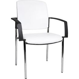 Topstar Besucherstühle mit Armlehnen, VE 2 Stk, Bezug Kunstleder, weiß