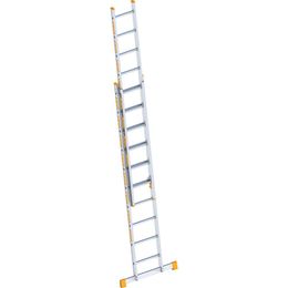 Layher Alu-Schiebeleiter, 2-teilig, ausziehbar, 2 x 10 Sprossen inkl. Traverse