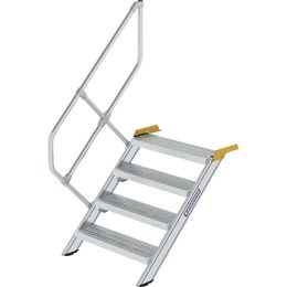 MUNK Industrietreppe, Stahl-Lochblechstufen, Stufenbreite 800 mm, 4 Stufen