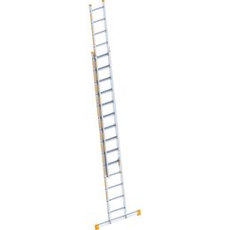 Layher Alu-Schiebeleiter, 2-teilig, ausziehbar, 2 x 14 Sprossen inkl. Traverse