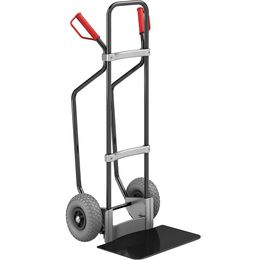eurokraft pro Sackkarre mit Kufen, schwarz, Schaufel-BxT 450 x 350 mm, schwarz, PU-Bereifung, ab 5 Stk