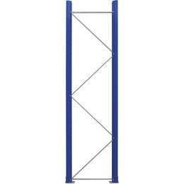 eurokraft pro Palettenregal-Stützrahmen, zerlegt, enzianblau RAL 5010 / verzinkt, HxT 2730 x 750 mm