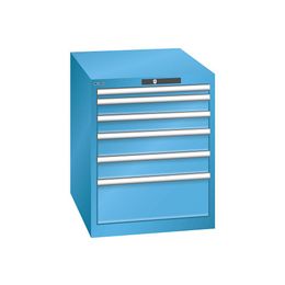 LISTA Schubladenschrank, 6 Schubladen, BxTxH 564 x 724 x 700 mm, lichtblau