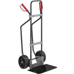 eurokraft pro Sackkarre mit Kufen, schwarz, Schaufel-BxT 450 x 350 mm, schwarz, Vollgummibereifung, ab 5 Stk