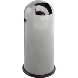 Var Push-Mülleimer, Stahl, selbstschließend, silber, 52 l, Höhe 890 mm