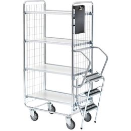 HelgeNyberg Leiterwagen SERIE 100, 4 Etagen, LxBxH 890 x 460 x 1585 mm, ab 5 Stk