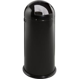 Var Push-Mülleimer, Stahl, selbstschließend, tiefschwarz, 52 l, Höhe 890 mm
