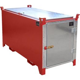 eurokraft pro Leuchtstoffröhren-Box, lackiert, Volumen 1140 l, 1100 Stk Ø 25 mm / 500 Stk Ø 37 mm, LxBxH 2100 x 770 x 975 mm, feuerrot RAL 3000, ab 3 Stk