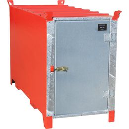 eurokraft pro Leuchtstoffr&ouml;hren-Box, lackiert, Volumen 1000 l, 1100 Stk &Oslash; 25 mm / 500 Stk &Oslash; 37 mm, LxBxH 1700 x 770 x 1125 mm, feuerrot RAL 3000, ab 3 Stk