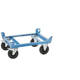 eurokraft pro Fahrgestell aus Stahl, für Halbpaletten, Tragfähigkeit 500 kg, Ladehöhe 280 mm, blau, ab 5 Stk