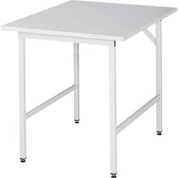 Rau Arbeitstisch, höhenverstellbar, Gestell 30 x 30 mm, melaminharzbeschichtete Platte, BxT 750 x 1000 mm, lichtgRau