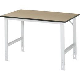 Rau Arbeitstisch, höhenverstellbar, Gestell 60 x 30 mm, MDF-Platte, BxT 1250 x 800 mm, lichtgRau