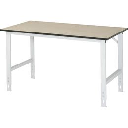Rau Arbeitstisch, höhenverstellbar, Gestell 60 x 30 mm, MDF-Platte, BxT 1500 x 800 mm, lichtgRau