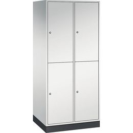 C+P Doppelstock-Spind Intro, 2 Abteile, lichtgrau, BxT 820 x 600 mm
