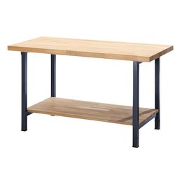 eurokraft pro Höhenverstellbare Werkbank, Gestellbauweise, 1 Ablageboden, Breite 1500 mm, Gestell anthrazit-metallic