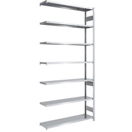 eurokraft pro Lager-Steckregal, verzinkt, HxB 3000 x 1300 mm, mit 7 Stahlböden, Anbauregal, Fachlast 180 kg, Tiefe 400 mm
