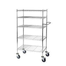 Drahtgitter-Tischwagen, verchromt, mit 5 Etagen, LxBxH 760 x 460 x 1635 mm kaiserkraft