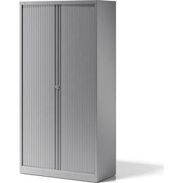 Bisley Rollladenschrank ESSENTIALS, HxBxT 1970 x 1000 x 470 mm, 4 Fachböden, silber