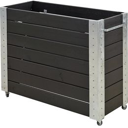 Pflanzkasten mit Rollen, HxBxT 950 x 1200 x 500 mm, schwarz, ab 3 Stk kaiserkraft