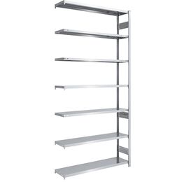 eurokraft pro Lager-Steckregal, verzinkt, HxB 3000 x 1300 mm, mit 7 Stahlböden, Anbauregal, Fachlast 215 kg, Tiefe 400 mm