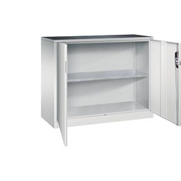 C+P Werkstatt-Beistellschrank mit Flügeltüren, Breite x Tiefe 1200 x 500 mm, lichtgrau / lichtgrau