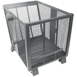 Heson Gitterkippbeh&auml;lter, 4fach stapelbar, Volumen 0,9 m&sup3;, grau