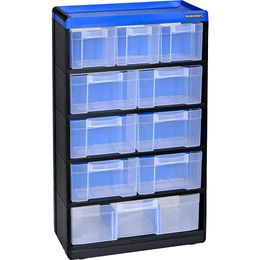 eurokraft pro Kleinteilemagazin VARIOPLUS PRO, HxBxT 525 x 300 x 135 mm, 10 Schubladen, 11 Trennstege