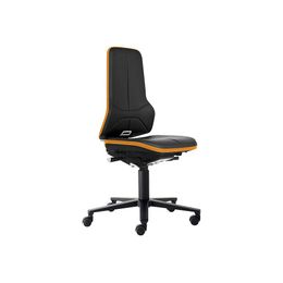 bimos NEON Arbeitsdrehstuhl ESD, Rollen, Synchronmechanik, Kunstleder, Flexband orange