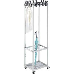 eurokraft pro Garderobe, mehrsäulig, eckig, 16 Haken
