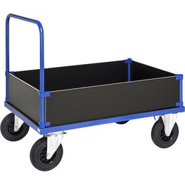 Kongamek Plattformwagen KM33, Kofferaufbau niedrig, LxB 1000 x 700 mm, 2 Lenk- und 2 Bockrollen, ab 2 Stk
