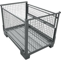 Heson Euro-Stapelbox, faltbar, LxB 1240 x 835 mm, Traglast 1000 kg, mausgrau