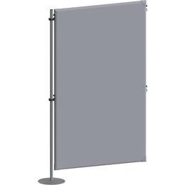 eurokraft pro Akustik-Trennwand, Textil, Anbauelement, BxT 1000 x 280 mm, grau