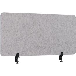 eurokraft basic Akustik-Tischtrennwand, Höhe 600 mm, hellgrau, Breite 1200 mm, ab 10 Stk