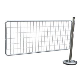 VISO Absperrpfosten-Anbauset mit Gitter, 1 Pfosten, 1 Gitter, verzinkt / verchromt